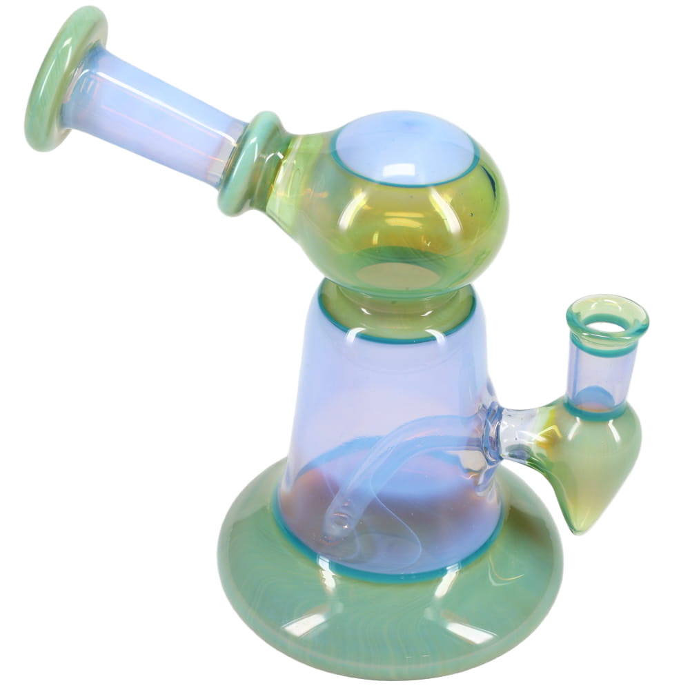 Kyle White Glass Rig - Green & Blue – Sunshine Daydream