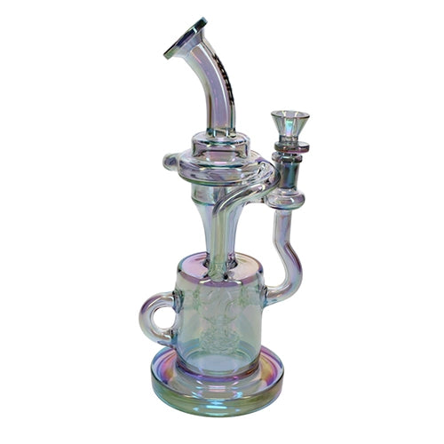 Vault Glass Iridescent Recycler w/ Perc Rig - 10" – Sunshine Daydream