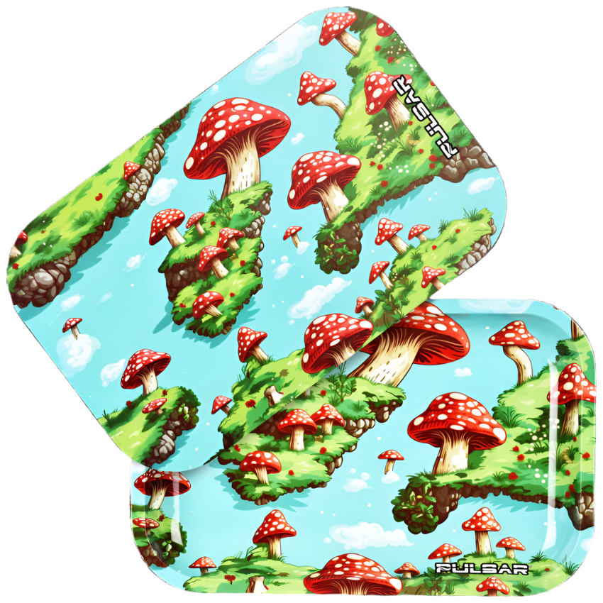 Pulsar Floating Mushrooms Rolling Tray with Lid – Sunshine Daydream