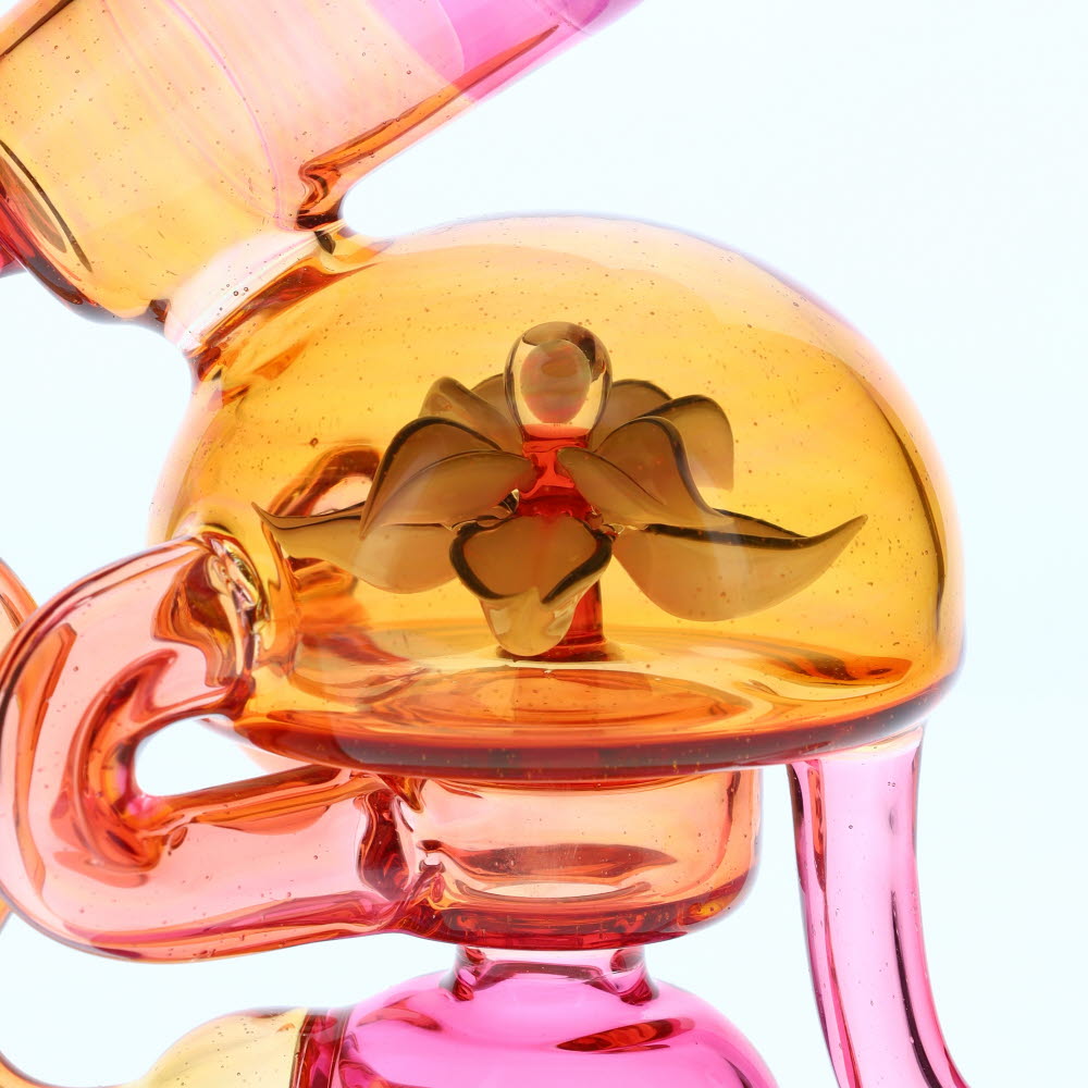 Banjo Glass X Sven Glass Purple Orange Faceted Flower Rig – Sunshine ...